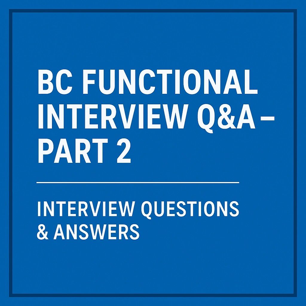 Business Central Functional Interview Q&A – Part 2